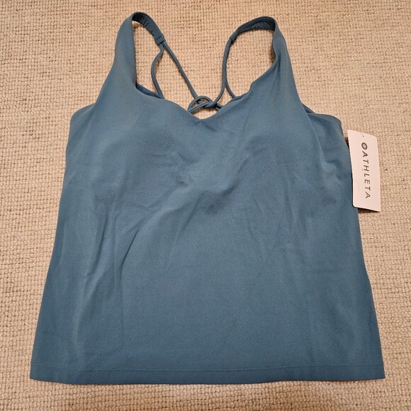 Athleta | Tops | Athleta Solace Support Top Built In Bra Tank Blue Xl ...